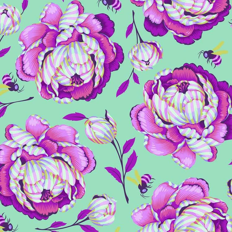 Tula Pink 108" Wideback Fabric (Half Metre Units) Sonic Bloom Dusk ...