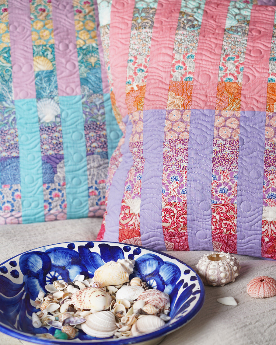 Tilda Cotton Beach Striped Fabric Roll Pillow Project – thequiltroom